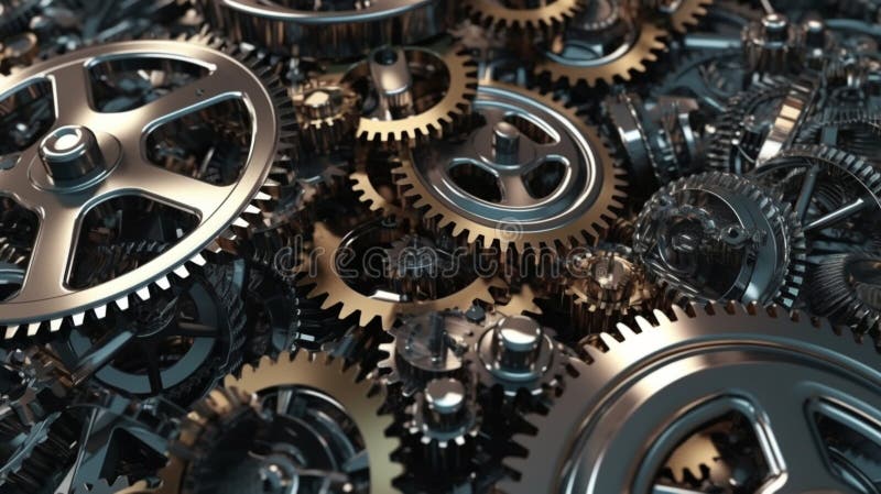 Cogs and Gear Wheels Mechanisms Background. Industrial Machine ...