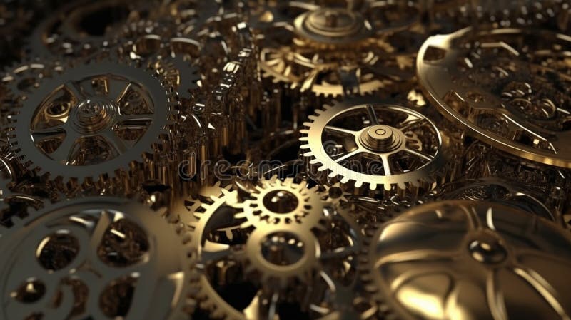 Cogs and Gear Wheels Mechanisms Background. Industrial Machine ...