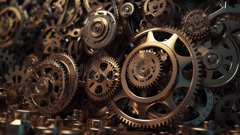 Cogs and Gear Wheels Mechanisms Background. Industrial Machine ...