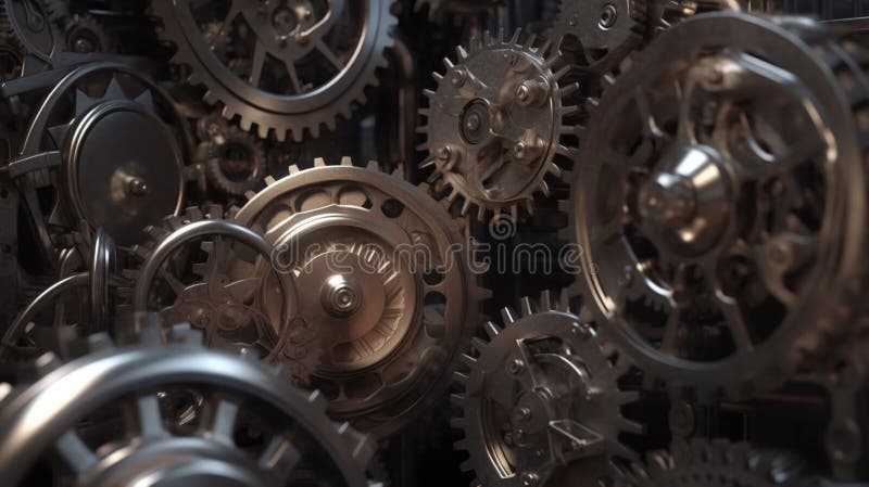 Cogs and Gear Wheels Mechanisms Background. Industrial Machine ...