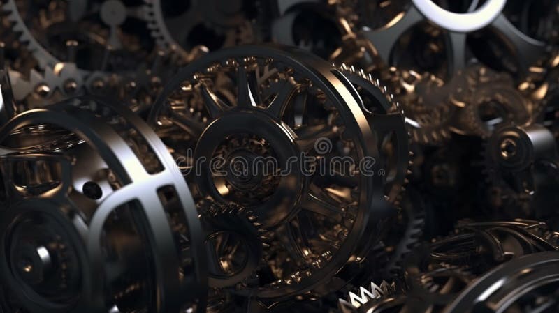 Cogs and Gear Wheels Mechanisms Background. Industrial Machine ...