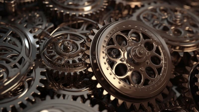 Cogs and Gear Wheels Mechanisms Background. Industrial Machine ...