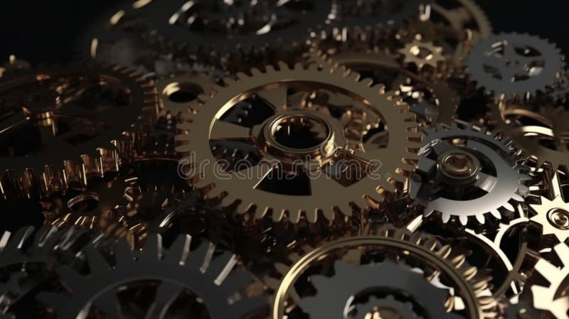 Cogs and Gear Wheels Mechanisms Background. Industrial Machine ...