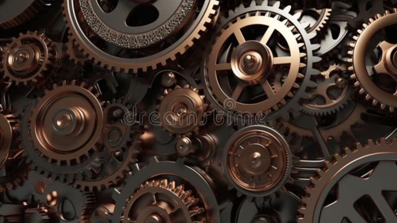 Cogs and Gear Wheels Mechanisms Background. Industrial Machine ...