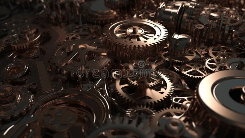 Cogs and Gear Wheels Mechanisms Background. Industrial Machine ...