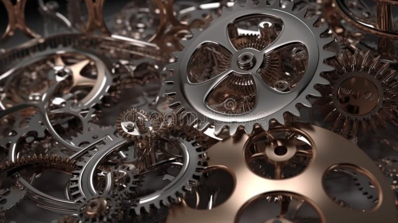 Cogs and Gear Wheels Mechanisms Background. Industrial Machine ...