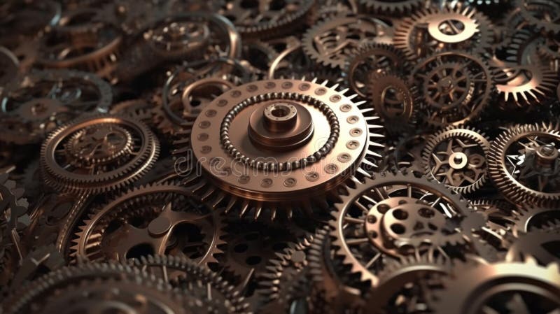 Cogs and Gear Wheels Mechanisms Background. Industrial Machine ...