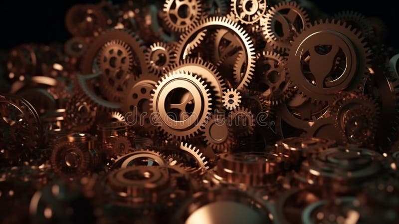Cogs and Gear Wheels Mechanisms Background. Industrial Machine ...
