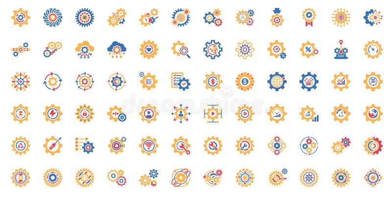 Cogs Gears Colors Themed Icon Collection, Teamwork Cooperation ...