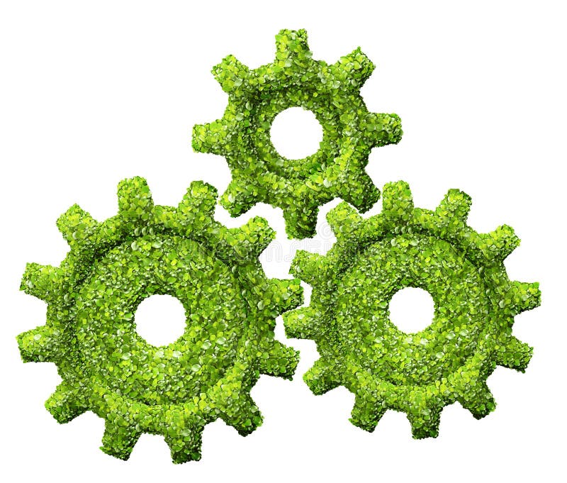 Cogs or Gears from the Green Grass. Stock Photo - Image of concept ...