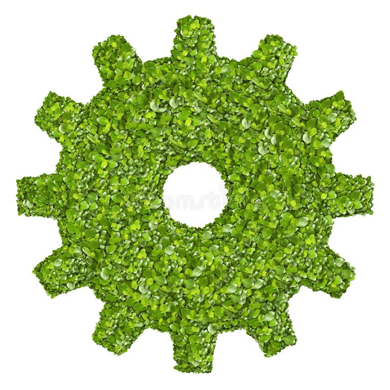 Cogs or Gears from the Green Grass. Stock Photo - Image of details ...