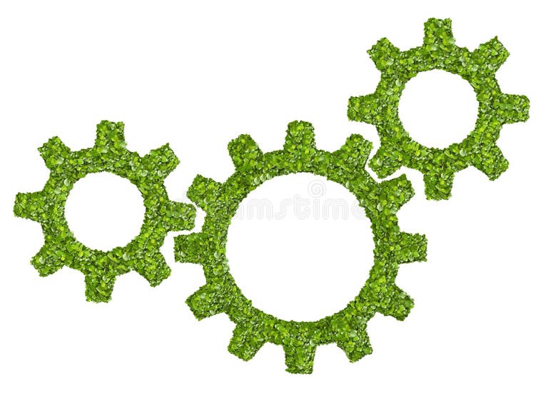 Cogs or Gears from the Green Grass. Stock Image - Image of environment ...