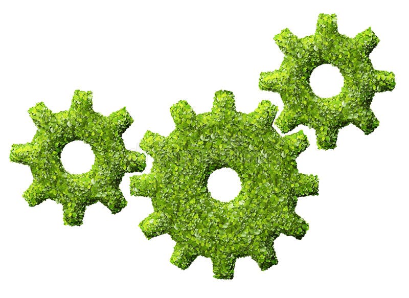 Cogs or Gears from the Green Grass. Stock Photo - Image of details ...