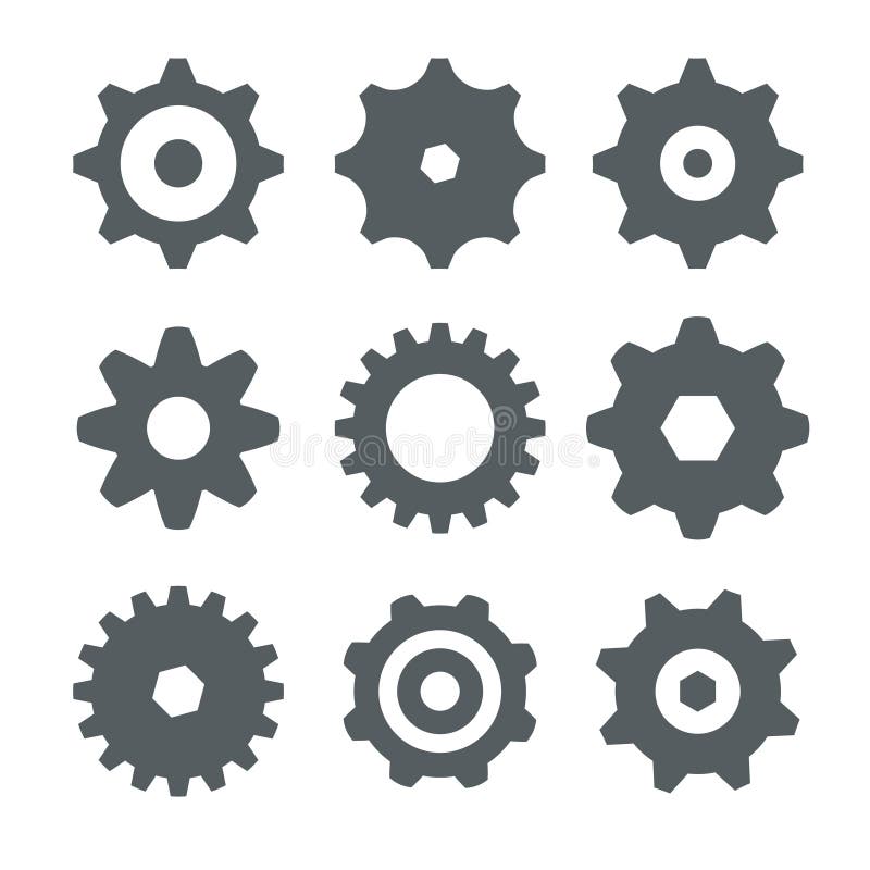 Cogs Symbols. Flat Design Vector Gears Set Stock Vector - Illustration ... Cogs Symbols. Flat Design Vector Gears Set Stock Vector - Illustration ...