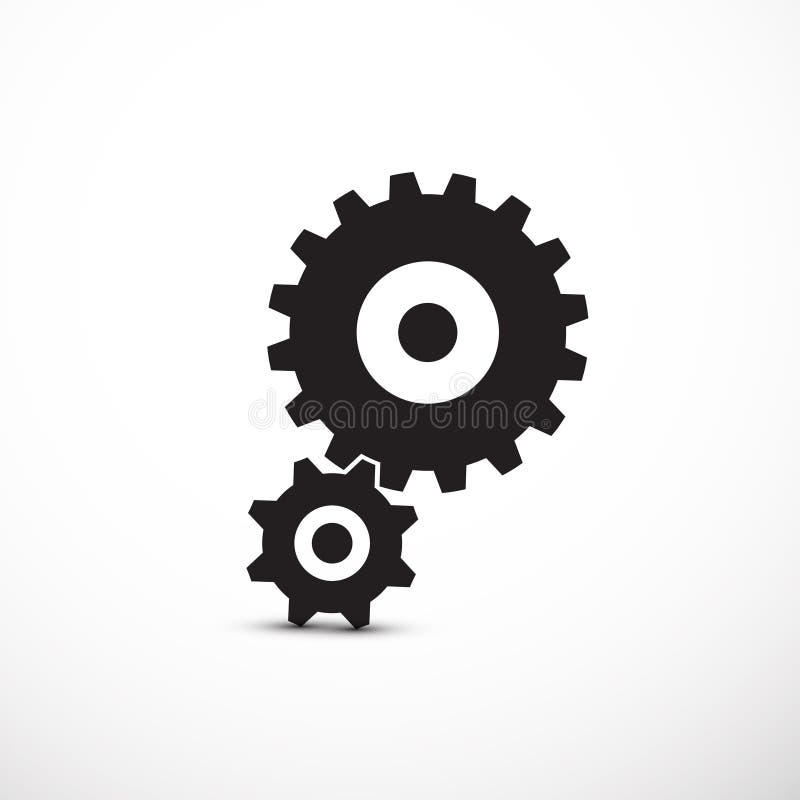 Cogs, Gears Icons Isolated stock vector. Illustration of factory ...