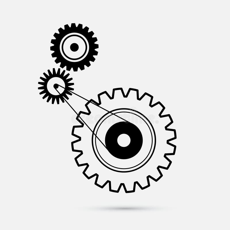 Broken Cog Icon, Color, Line, Outline Vector Sign, Linear Style ...
