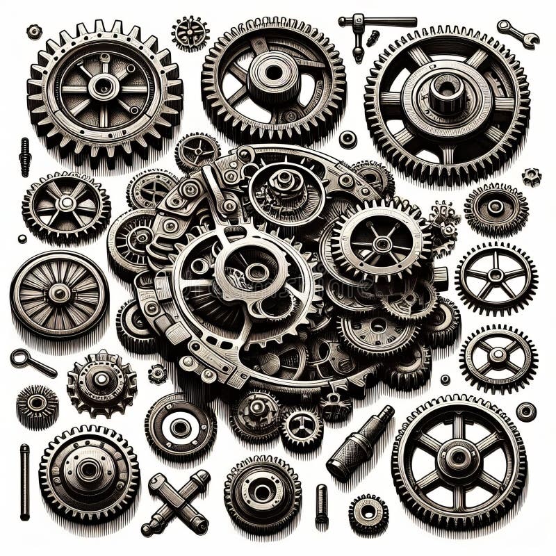 Cogs and Gears a Set of Cogs and Gears for a Mechanical or Id Stock ...