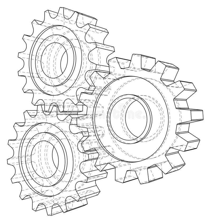 Cogs and Gears. Vector Rendering of 3d Stock Vector - Illustration of ...