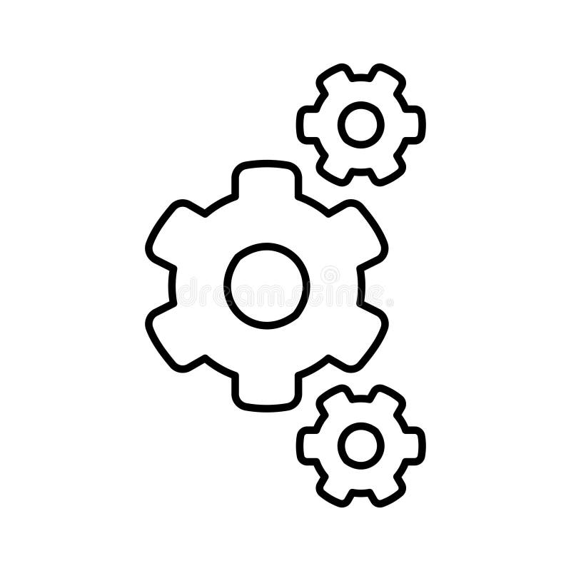 Cogs Icon in Line Style stock vector. Illustration of modify - 261724477