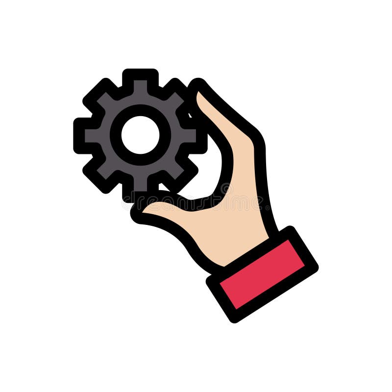 Cogs Vector Color Line Icon Stock Vector - Illustration of industry ...