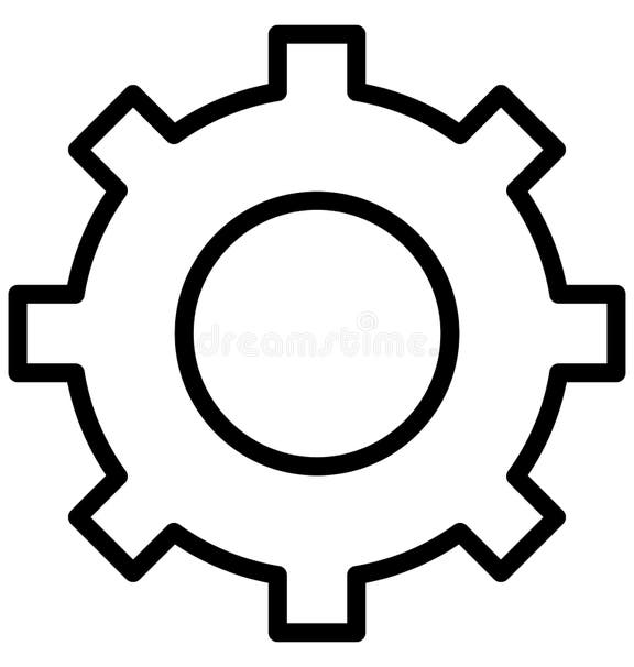 Cogs Isolated Line Vector Icon that Can Be Easily Modified or Edited ...