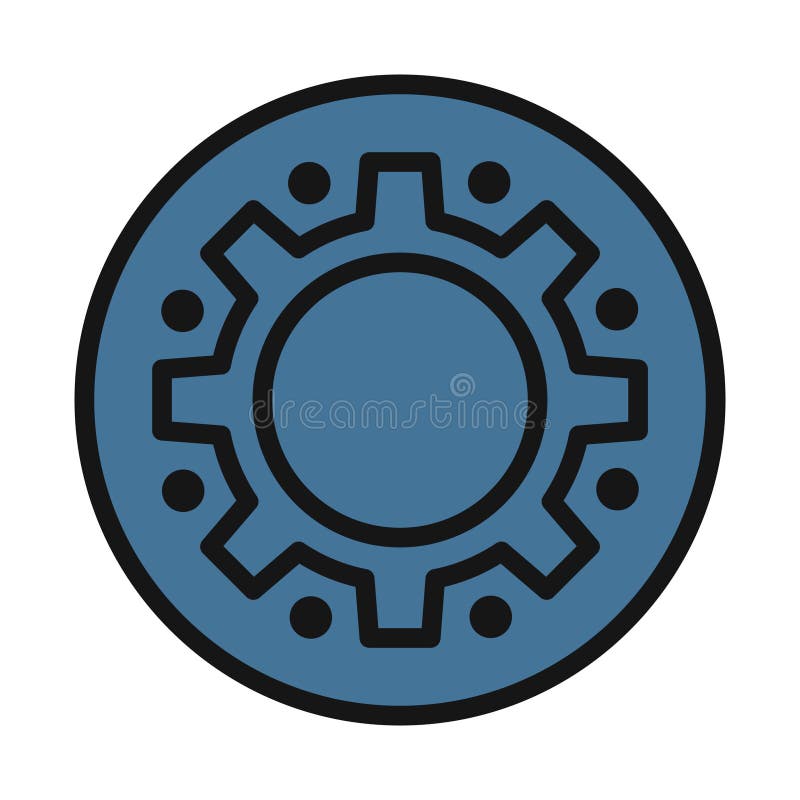 Cogs Line Isolated Vector Icon Can Be Easily Modified and Edit Stock ...