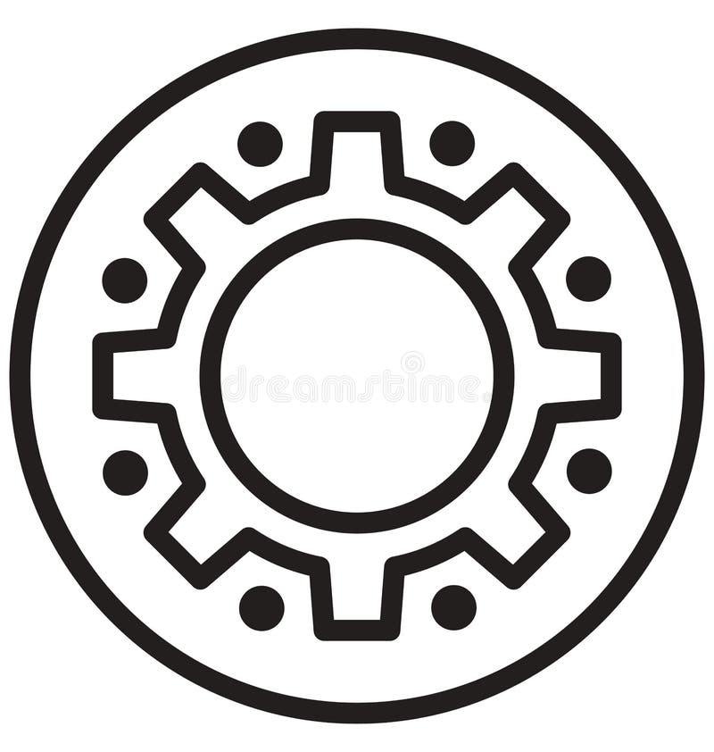 Cogs Line Isolated Icon Can Be Easily Modified and Edit Stock Vector - Illustration of ...