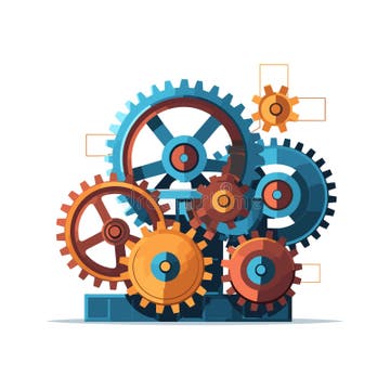 Cogs Machine Vector Flat Minimalistic Isolated Illustration Stock ...