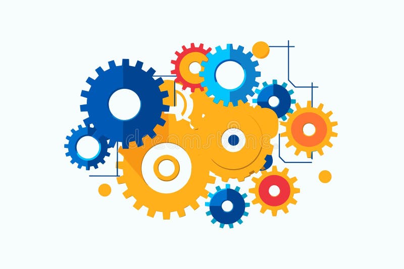 Cogs Machine Vector Flat Minimalistic Isolated Illustration Stock ...
