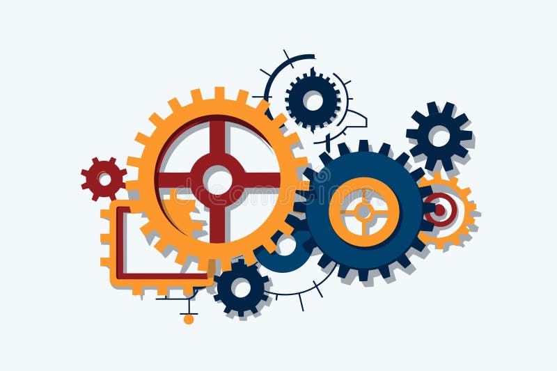 Cogs Machine Vector Flat Minimalistic Isolated Illustration Stock ...