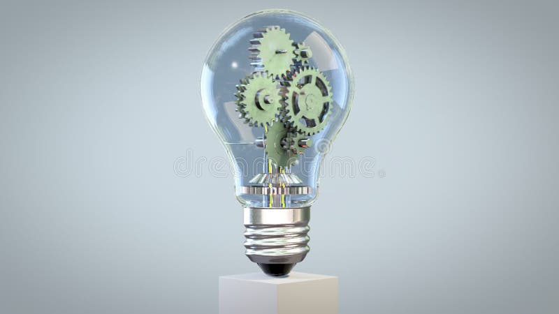 Cogs Rotating Inside of a Lightbulb, Seamless Loop Stock Footage ...