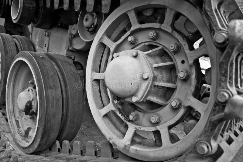 Cogs in the Track Assembly of a WW2 Tank Stock Image - Image of metal ...