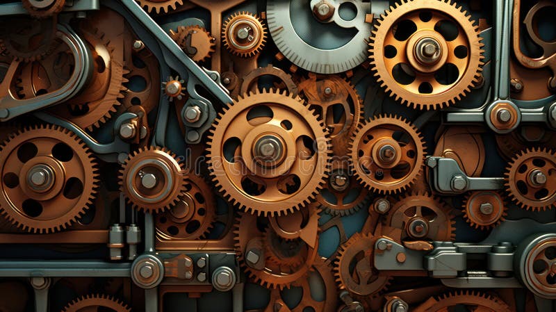 Cogs and Wheels Create an Industrial Background Stock Illustration ...