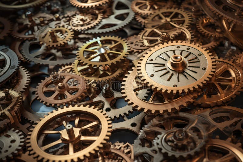 Cogs and Wheels Create an Industrial Background Stock Illustration ...