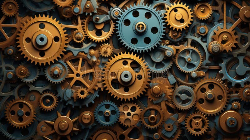 Cogs and Wheels Create an Industrial Background Stock Illustration ...