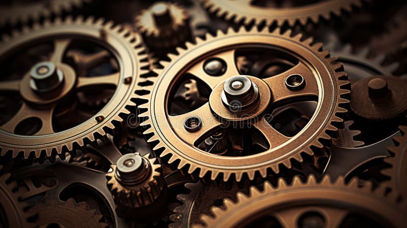 Cogs and Wheels Create an Industrial Background Stock Illustration ...