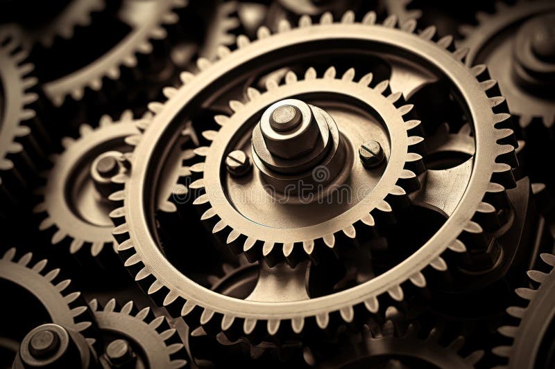 Cogs and Wheels Create an Industrial Background Stock Illustration ...
