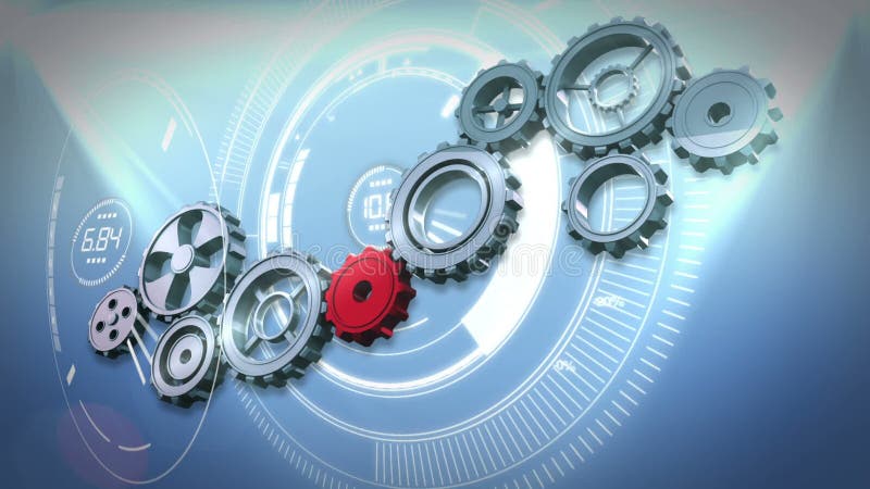 Cogs and Wheels Turning Interface Stock Footage - Video of machinery ...