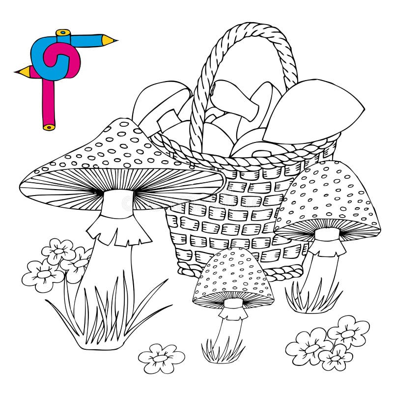 Página Da Coloração Do Guarda-chuva Ilustração Stock - Ilustração de ...