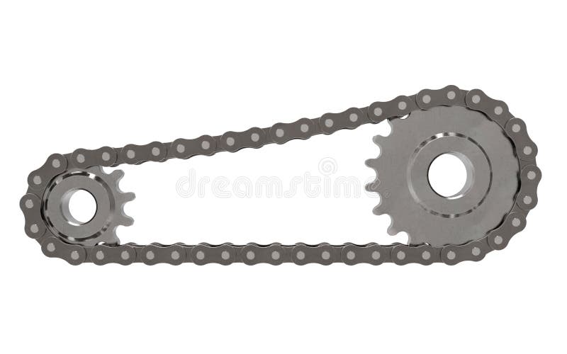 Gears with chain stock image. Image of component, business - 89463027