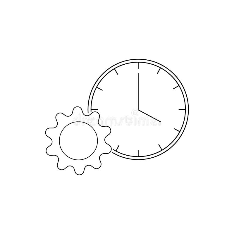 Cogwheel with Clock Presenting Icon for Time Management Stock Vector ...