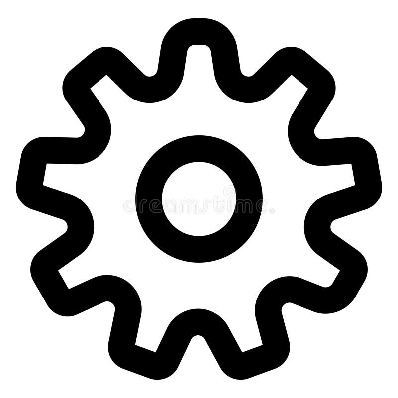 Cog, Cogwheel Bold Outline Vector Icon Which Can Easily Modified or ...