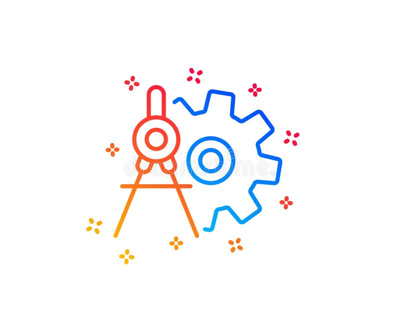 Cogwheel Dividers Line Icon. Engineering Tool Sign. Vector Stock Vector ...