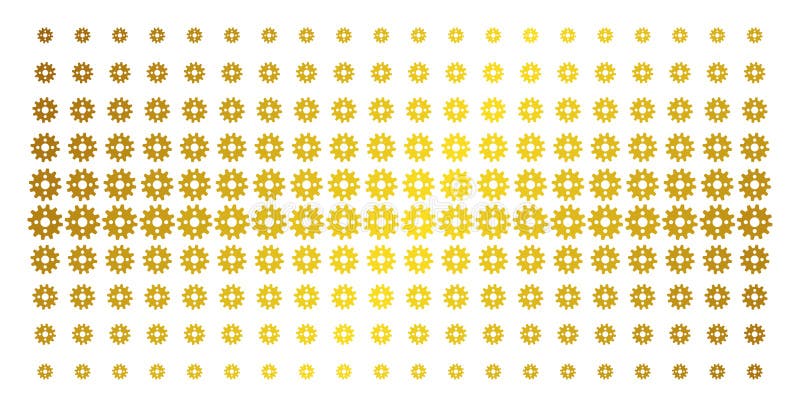 Cogwheel Gold Halftone Effect Stock Vector - Illustration of factory ...