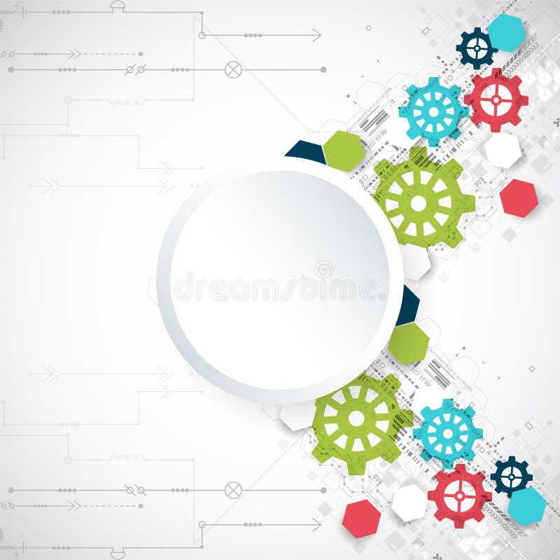 Cogwheel Hi-tech Digital Technology and Engineering Background. Stock ...