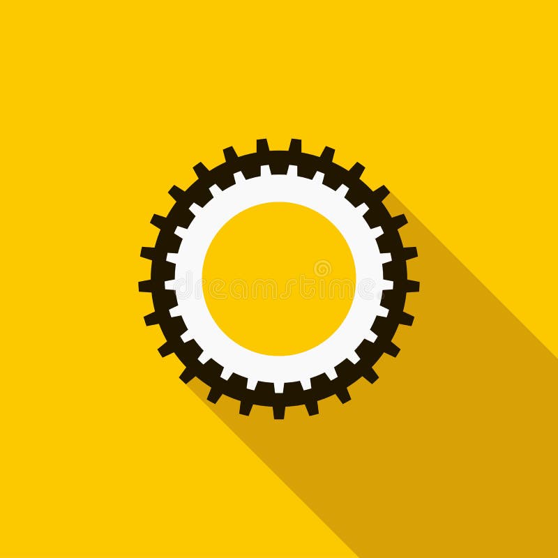 Cogwheel icon, flat style stock vector. Illustration of motion - 79930616