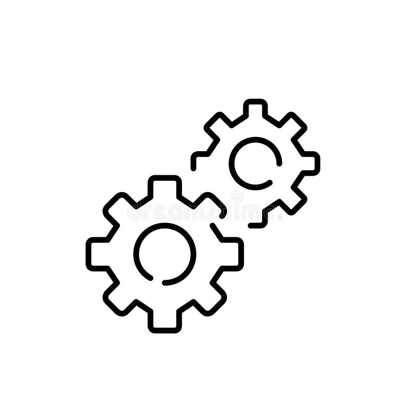Cogwheel Icon Symbolizing Seamless Integration. Synchronized Mechanical ...