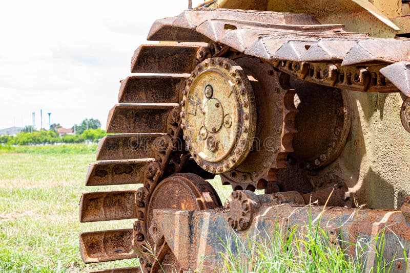 Cogwheel of the Old Tractor , Crawler Wheel Stock Image - Image of ...