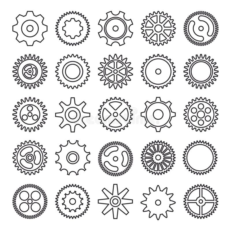 Cogwheel outline icon stock vector. Illustration of single - 114288495