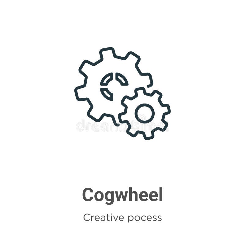 Cogwheel Outline Vector Icon. Thin Line Black Cogwheel Icon, Flat ...
